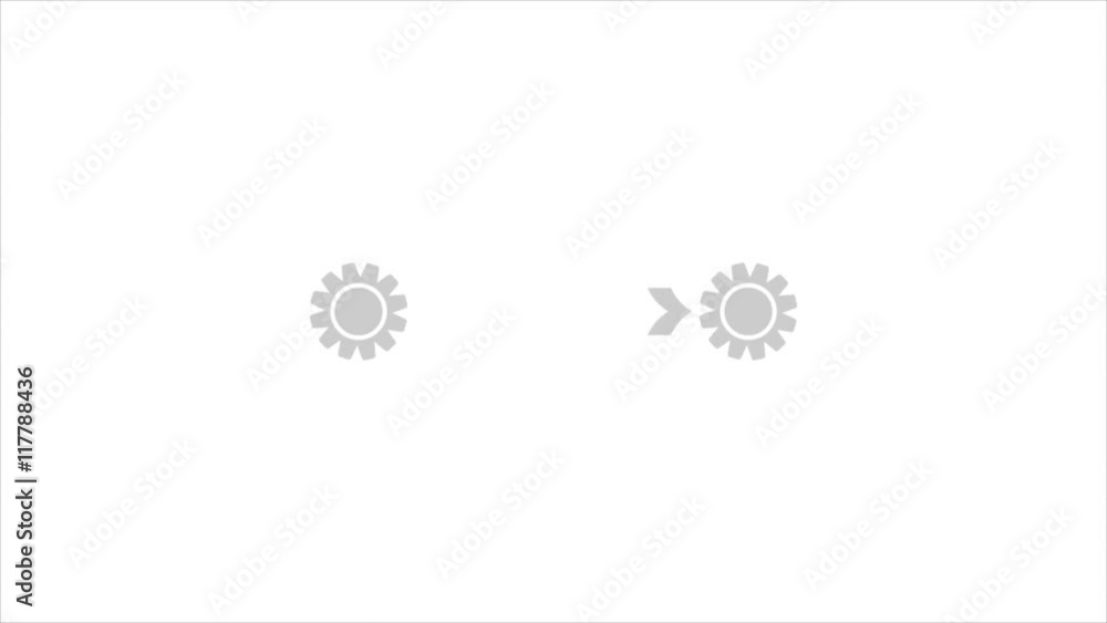 Loading waiting tech design element with arrows and gears motion ...