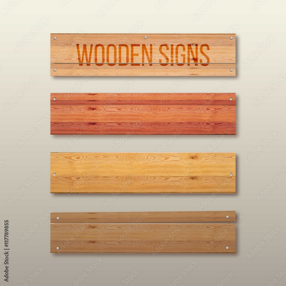 Wooden signs Stock Vector | Adobe Stock
