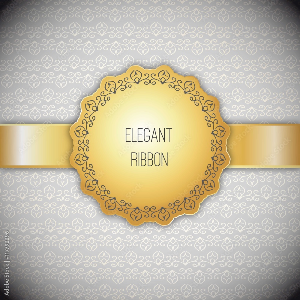 Ornamental background with elegant ribbon Stock Vector | Adobe Stock