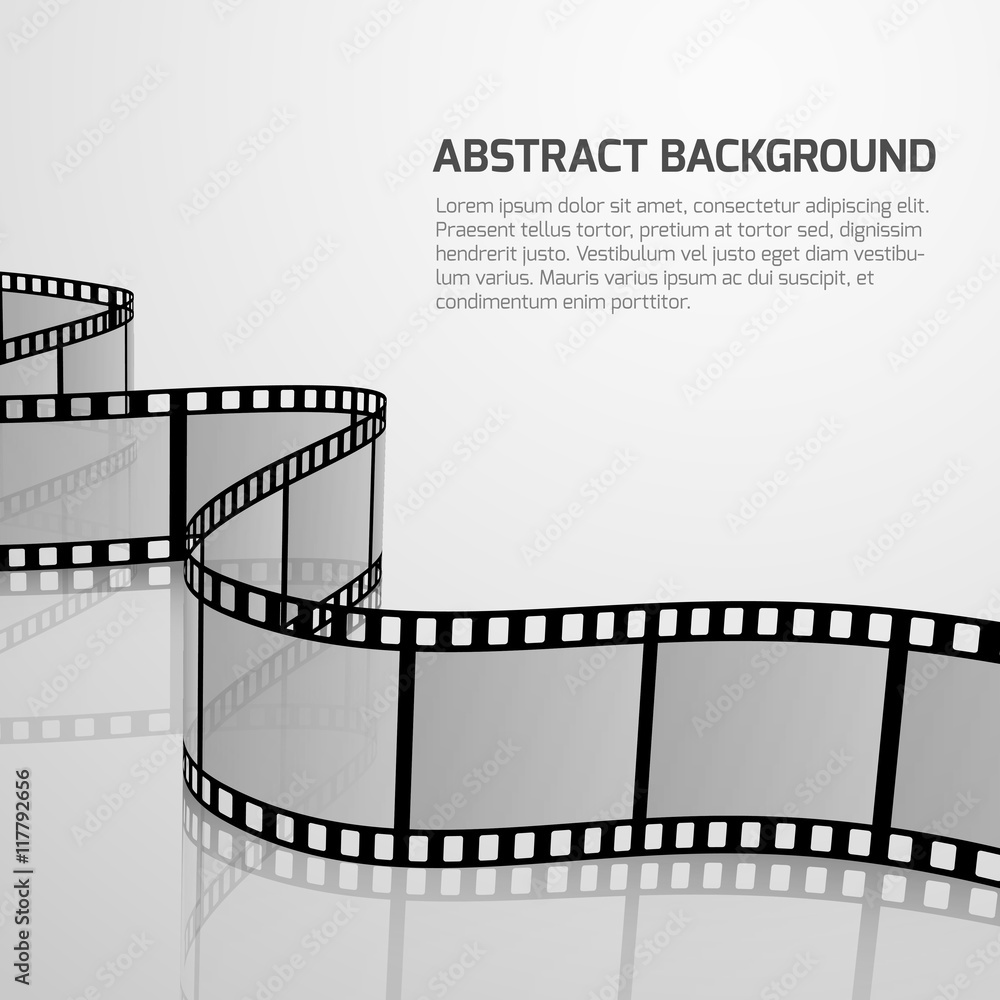 Vector cinema movie background with retro film strip roll Stock Vector ...