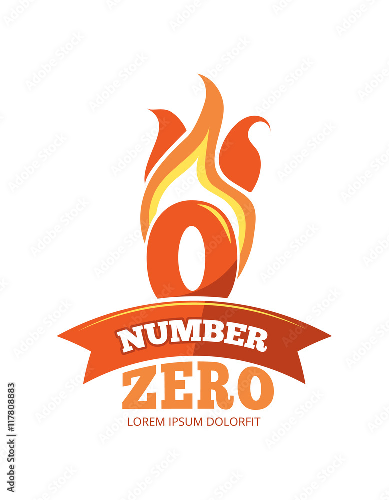 vector icons set of Flaming Numbers. Stock Vector | Adobe Stock