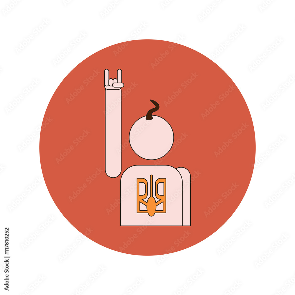 Vector illustration in flat design of Cossack and Ukrainian emblem ...
