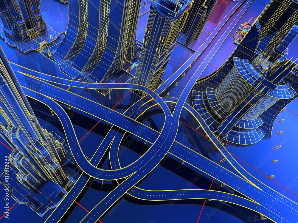 Model of the roads Stock Photo | Adobe Stock