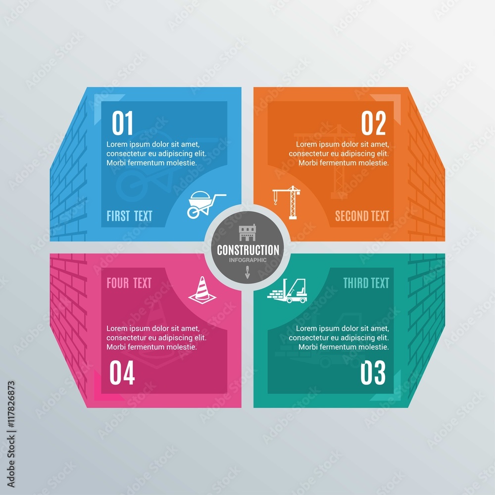 Infographic wall about building Stock Vector | Adobe Stock