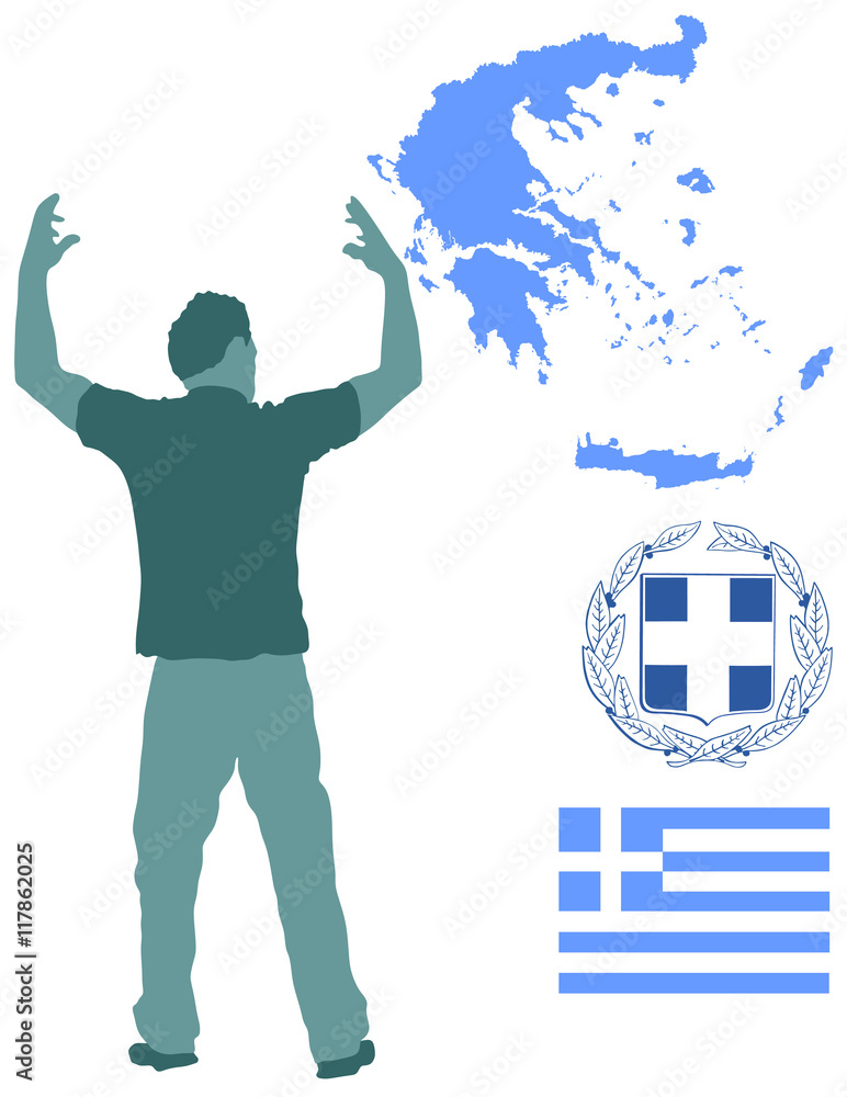 A Greek Evzone dancing vector silhouette isolated on white background ...