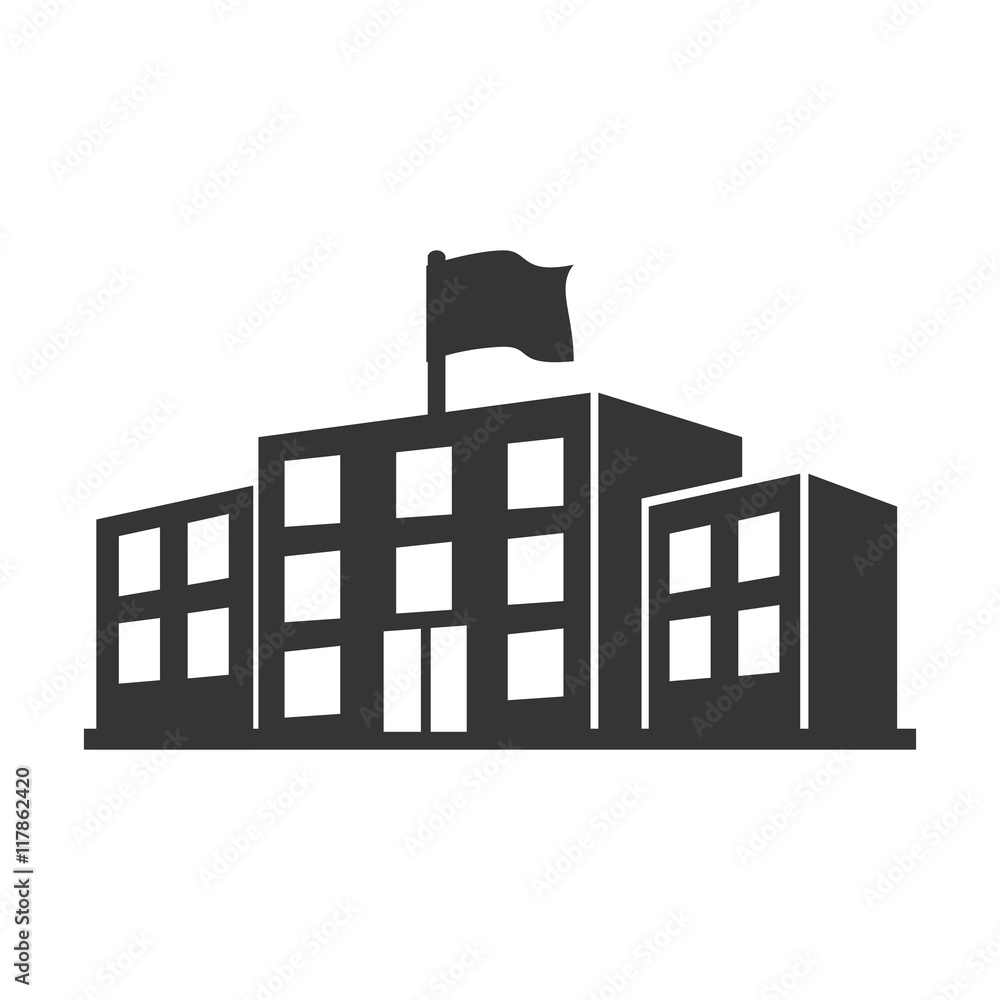 school building education flag college study university vector graphic ...