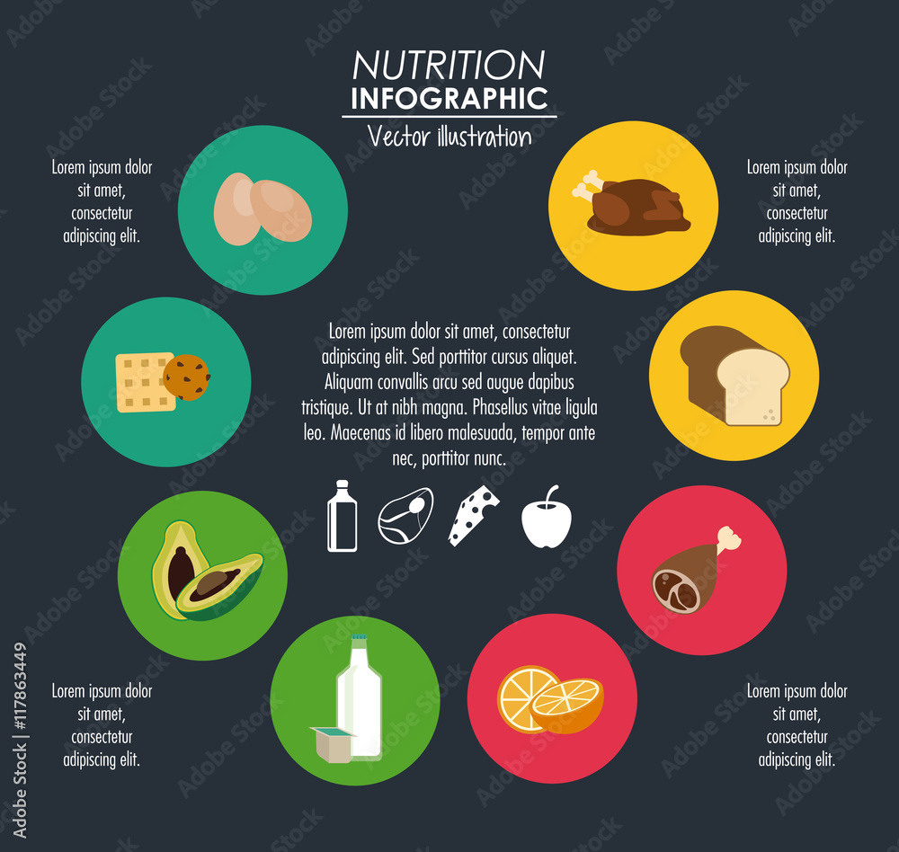 Nutrition and Healthy food concept represented by Infographic icon ...