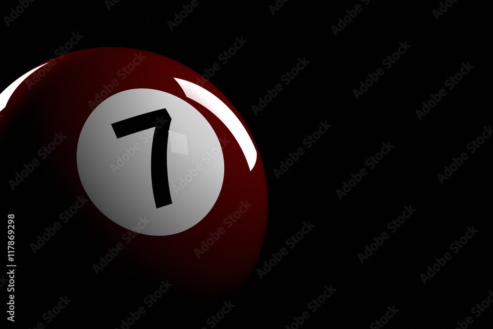 Pool Ball Number 7, 3D Rendering Stock Illustration | Adobe Stock