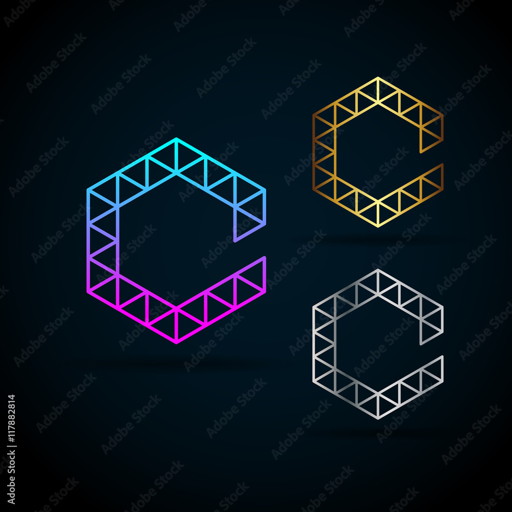 Letter C Vector Origami Logo with sample text for your company Stock ...
