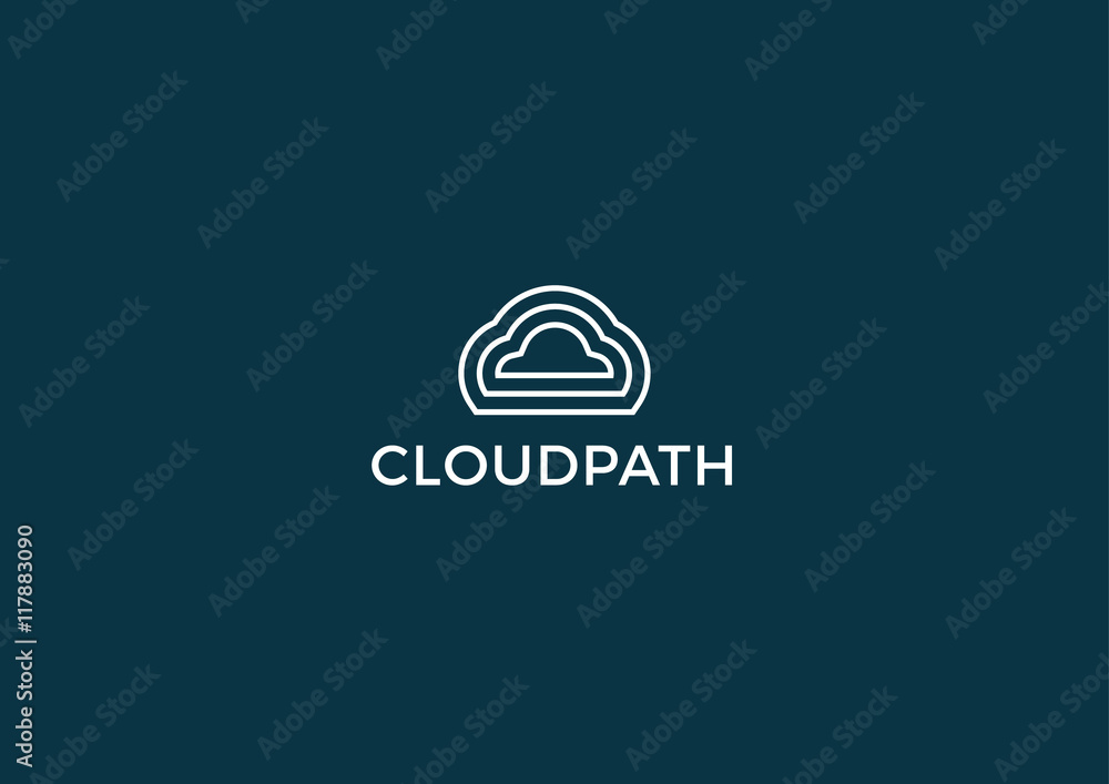 cloud line logo Stock Vector | Adobe Stock
