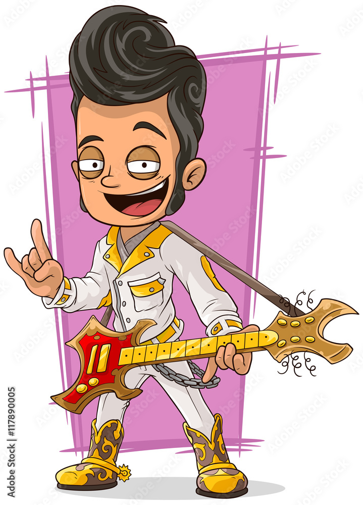 Cartoon handsome rock and roll guy Stock Vector | Adobe Stock