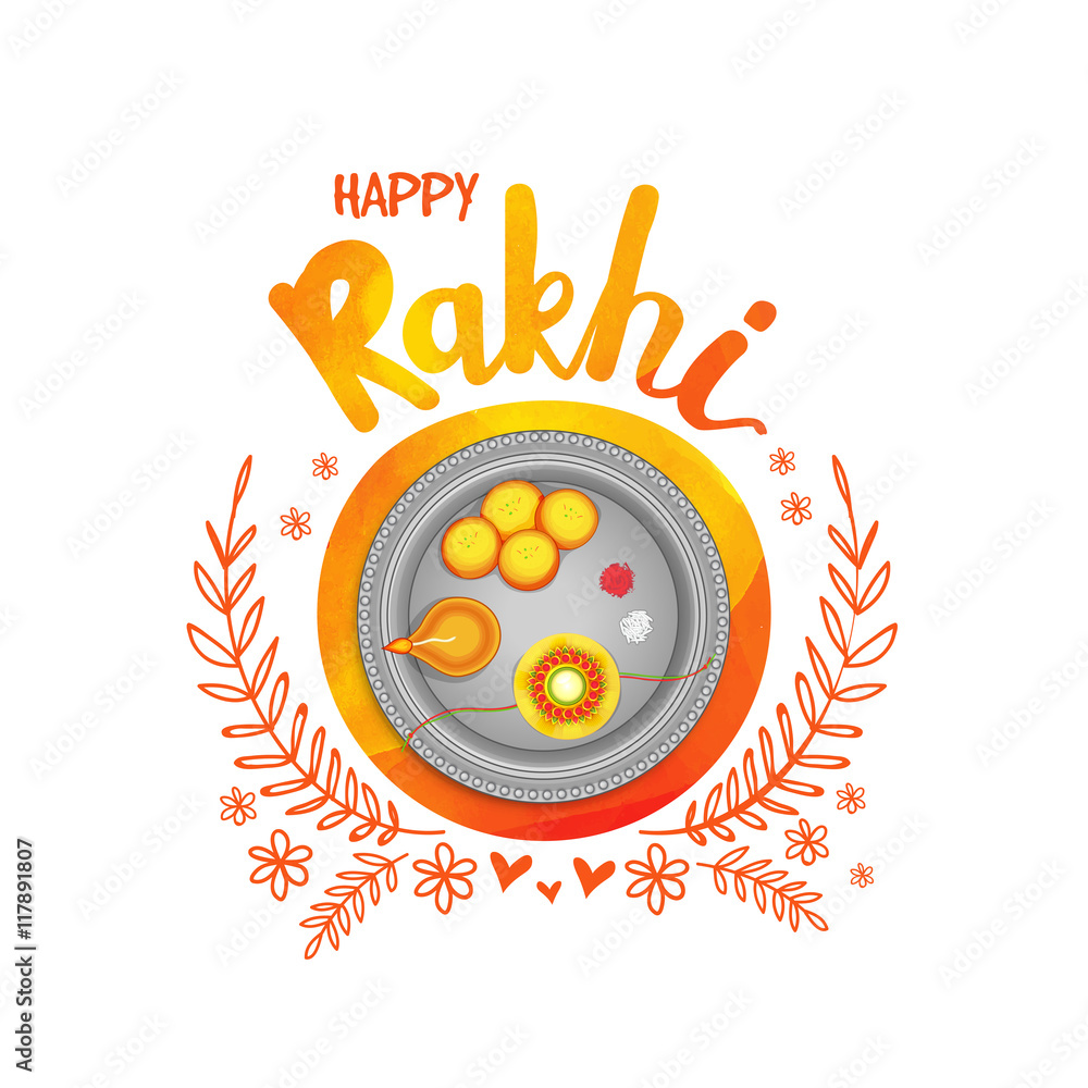 Greeting Card for Happy Rakhi celebration. Stock Vector | Adobe Stock