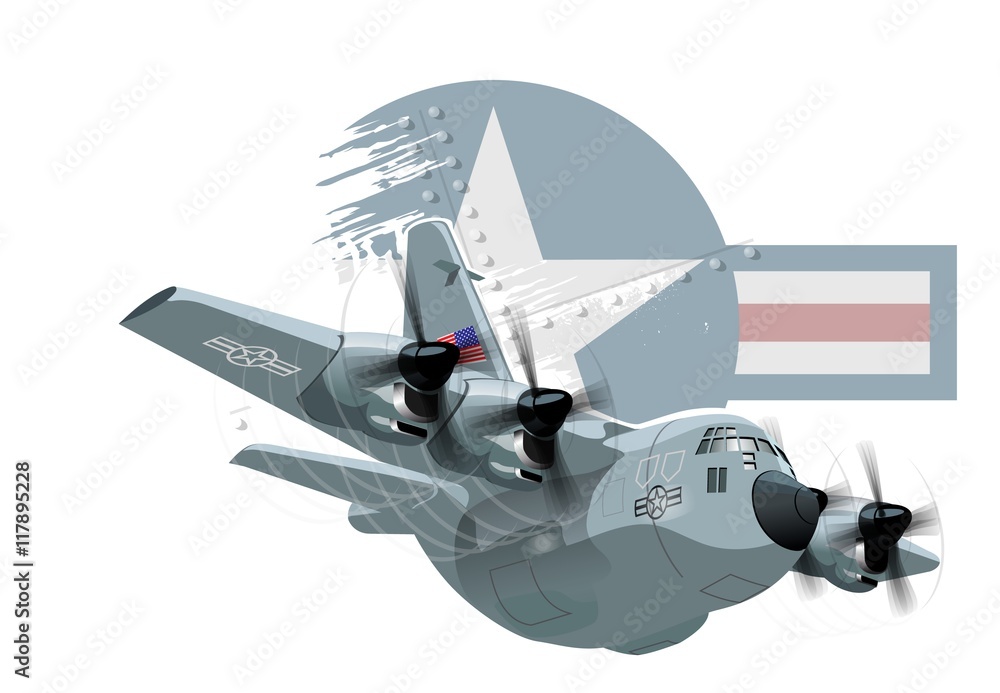 Cartoon Military Airplane Stock Vector | Adobe Stock