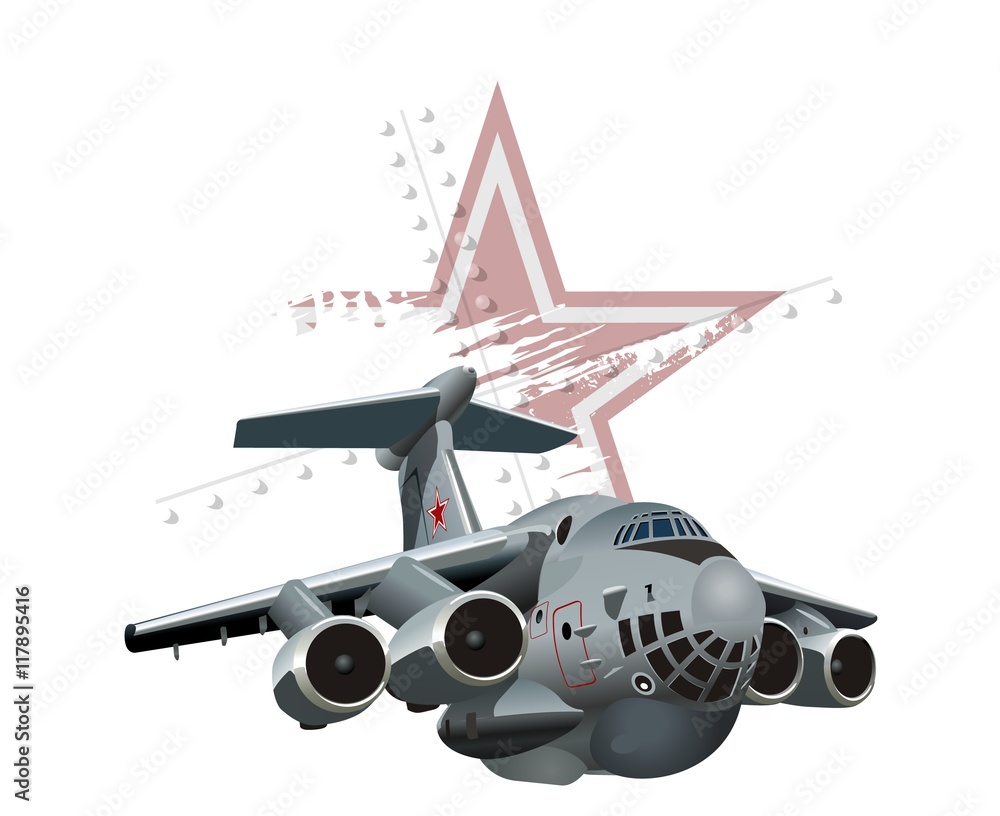Cartoon Military Airplane Stock Vector | Adobe Stock