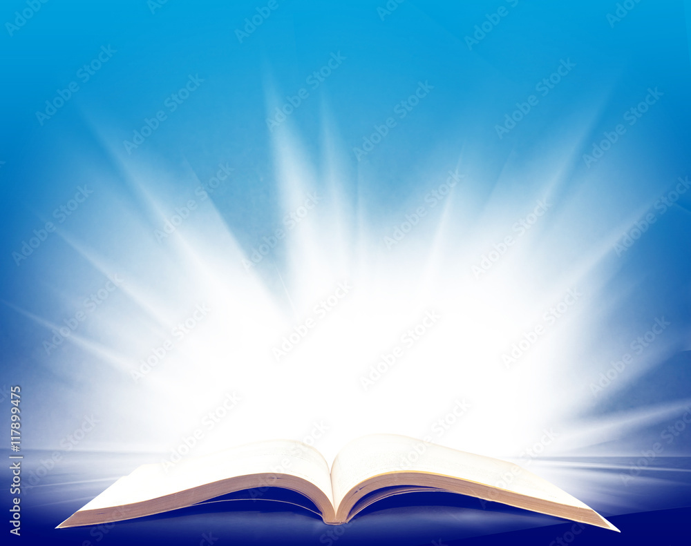 image of open book with a beautiful light closeup Stock Illustration ...