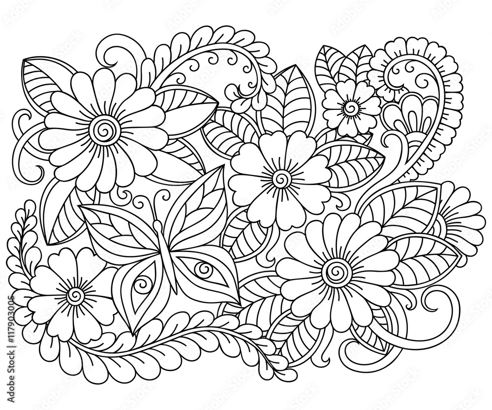 doodle-pattern-in-black-and-white-floral-pattern-for-coloring-book
