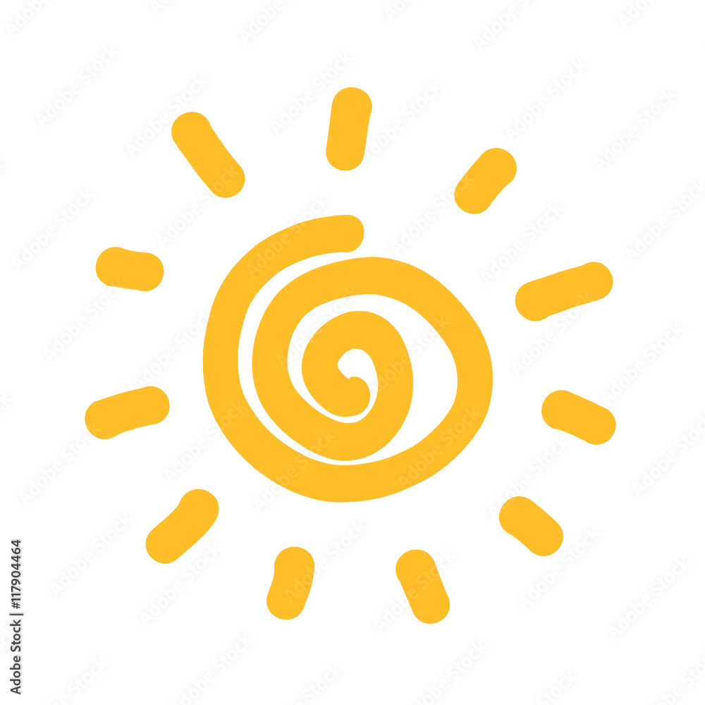 Swirl sun. Vector illustration Stock Vector | Adobe Stock