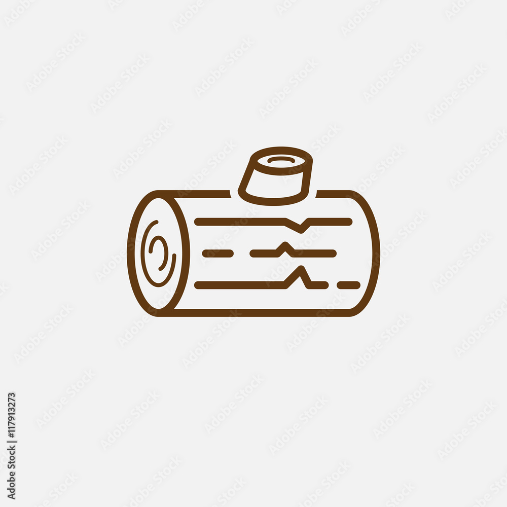 Woodline icon, log outline vector logo illustration, linear pictogram ...