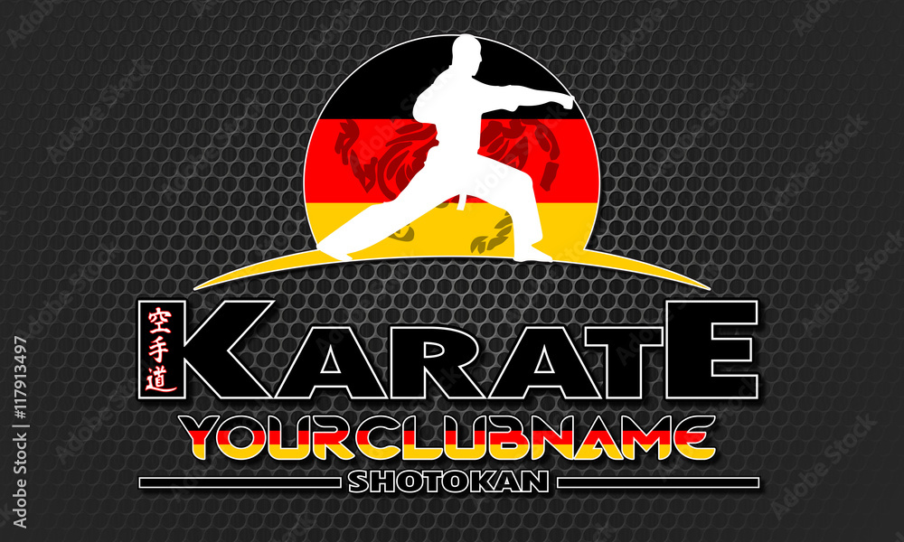 karate logo with real colors national flag Stock Vector | Adobe Stock