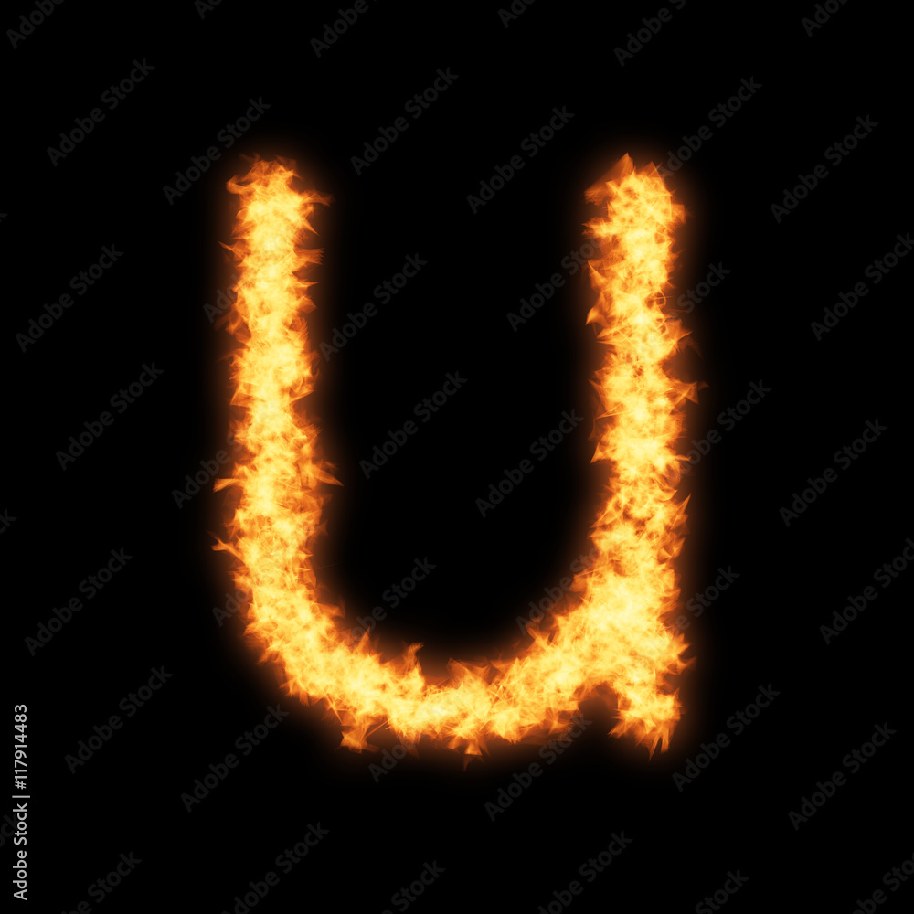 The Letter U On Fire