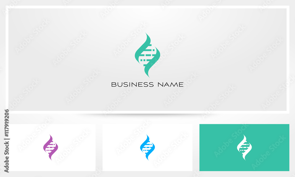 Helix Digital DNA Genetic Logo Stock Vector | Adobe Stock