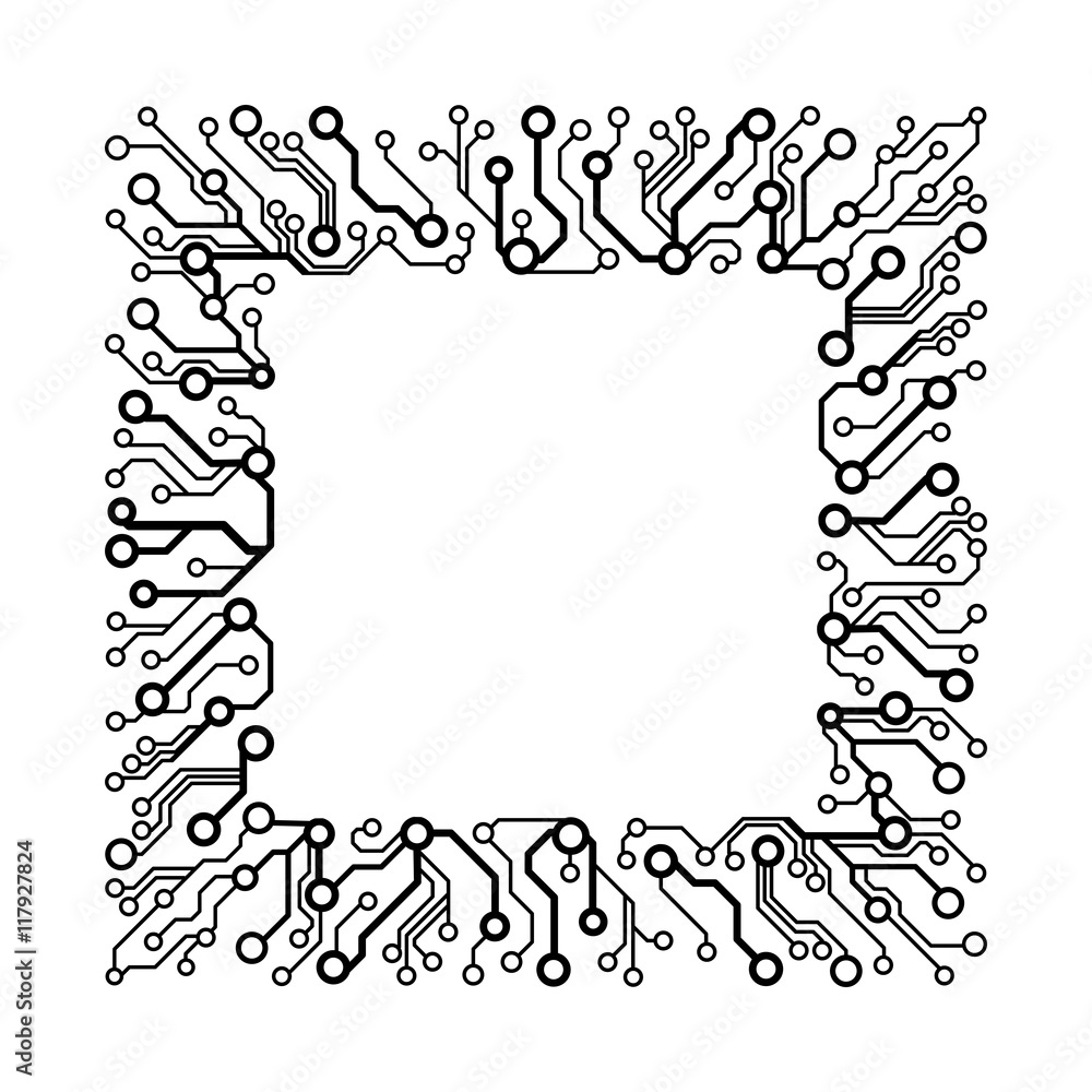 Vector circuit board square frame Stock Vector | Adobe Stock