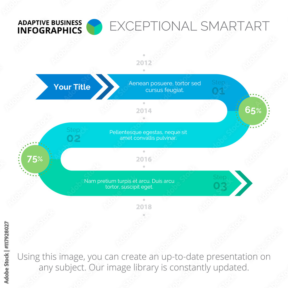 Three Phase Timeline Slide Template Stock Vector | Adobe Stock
