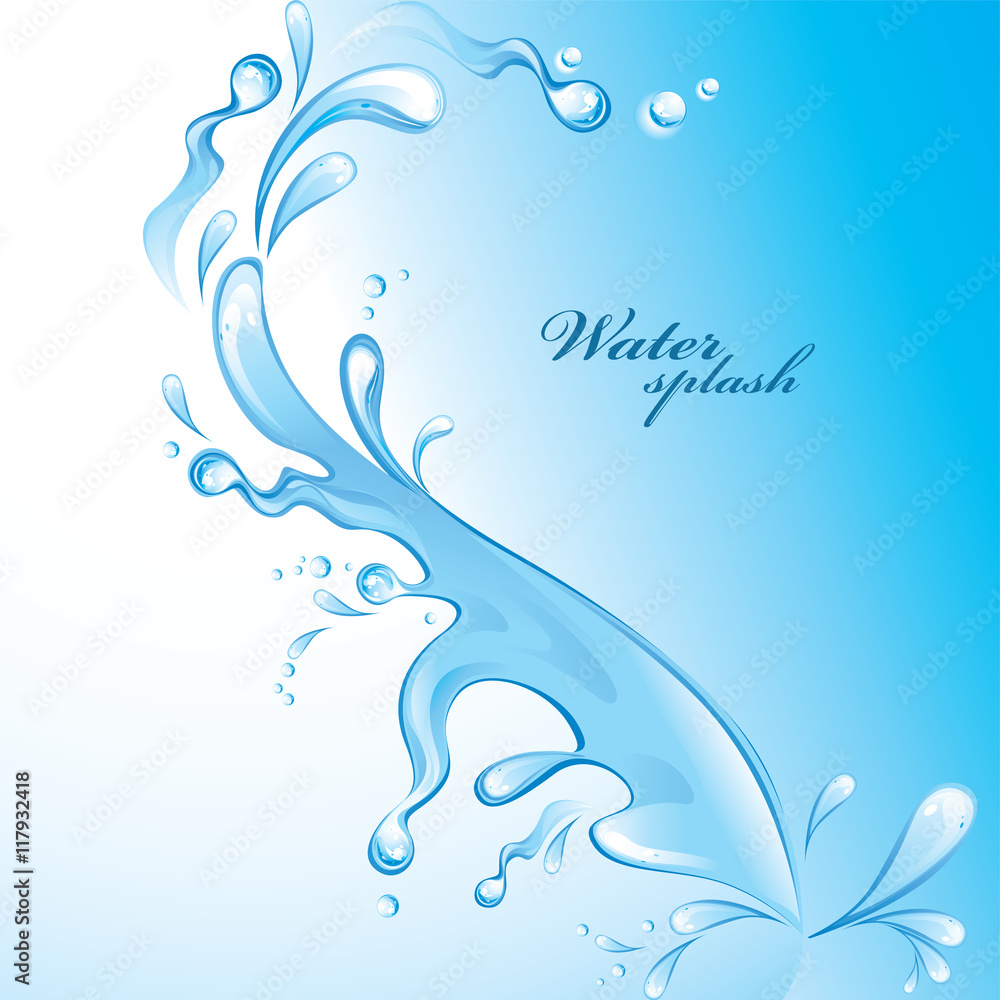 Water splash. (vector illustration) Stock Vector | Adobe Stock