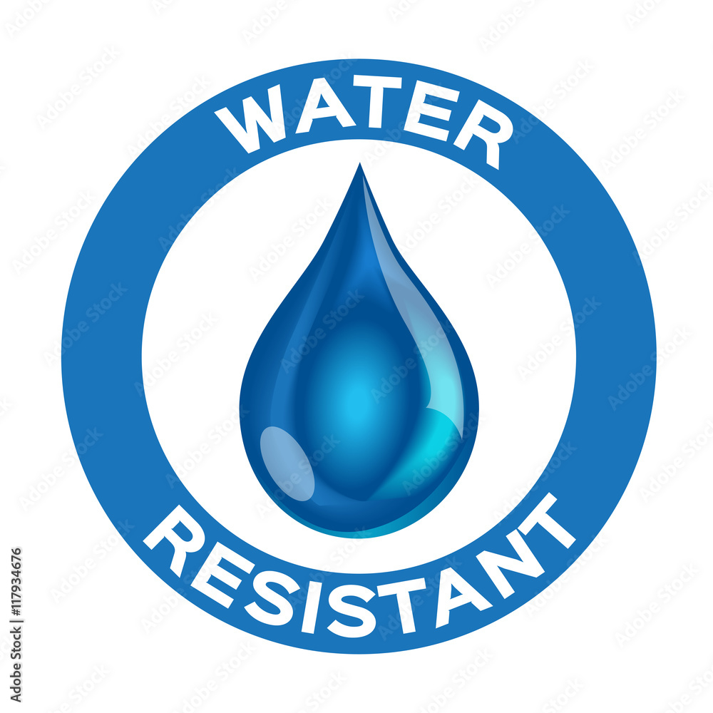 Water resistant logo , icon and vector . blue Water resistant version ...