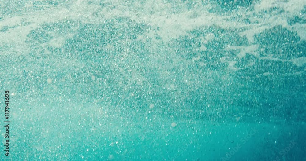 Water texture, underwater view of bubbles and waves in the ocean Stock ...