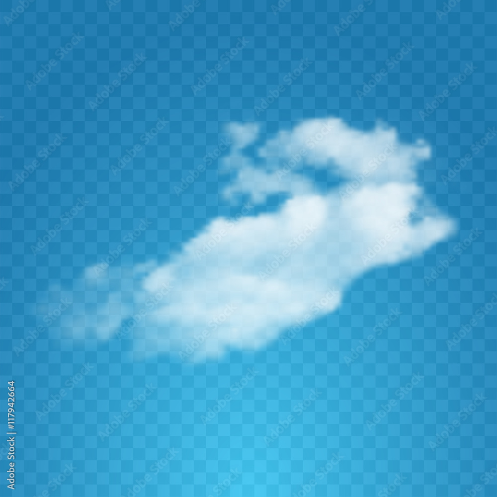 Realistic cloud on transparent background. Stock Vector | Adobe Stock