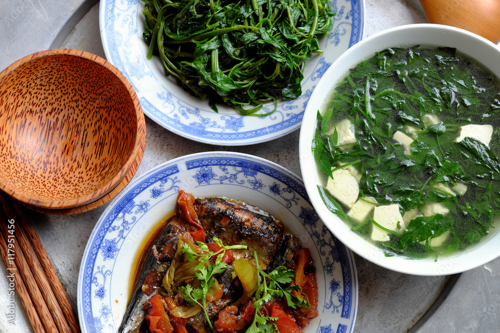 Vietnamese food, family meal, Dinner time Stock Photo | Adobe Stock