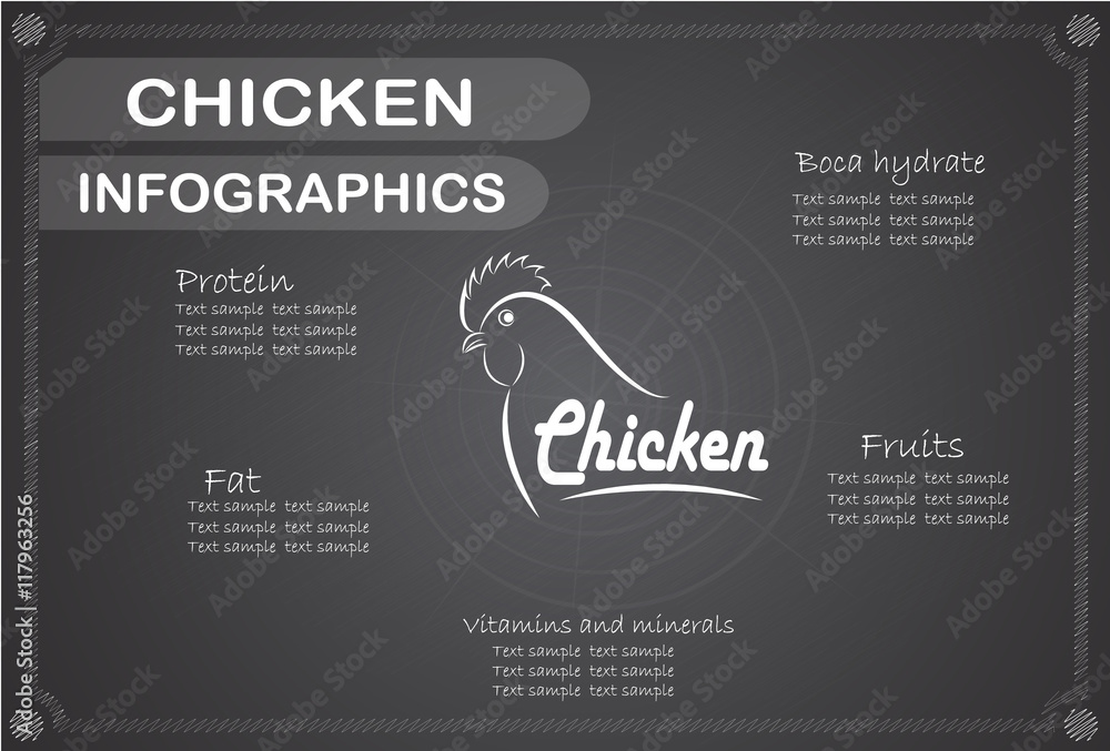 Chicken Infographics, Vector illustration. Stock Vector | Adobe Stock
