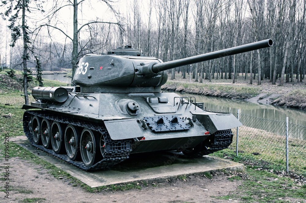 Poster Soviet tank T-34-85 of the World war II, war industry – Wall Art ...