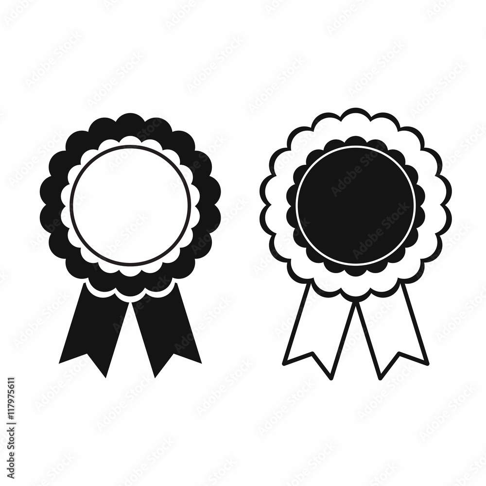 Black and white rosette vector isolated set Stock Vector | Adobe Stock