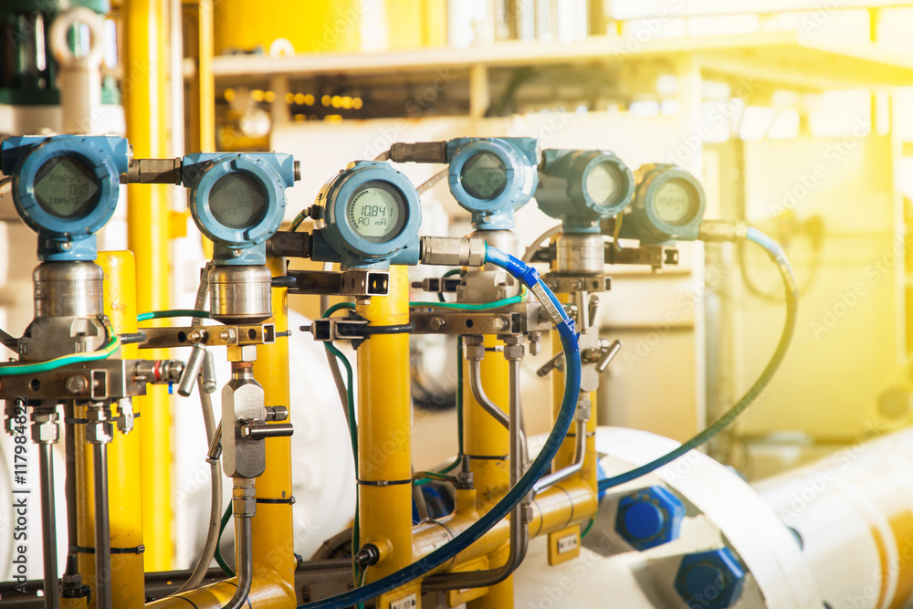 Pressure transmitter, and temperature transmitter Stock Photo | Adobe Stock