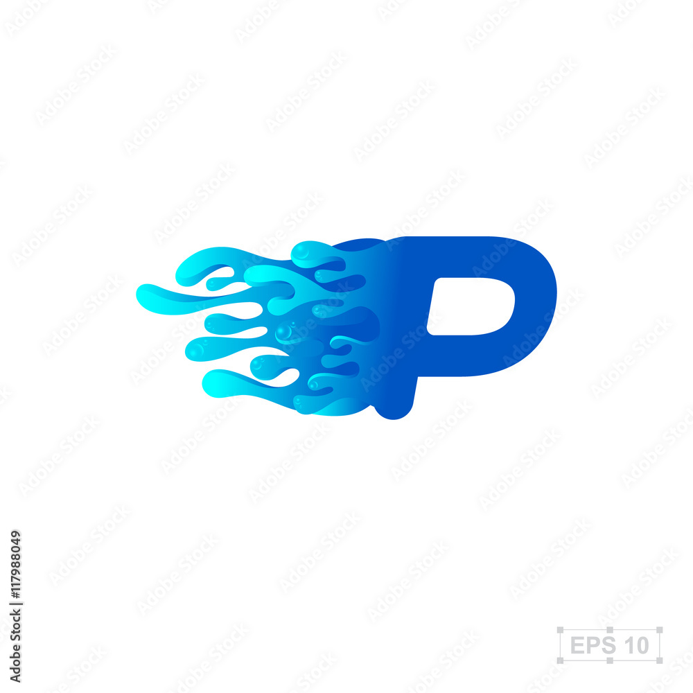 letter P logo,water,splash,waves Stock Vector | Adobe Stock