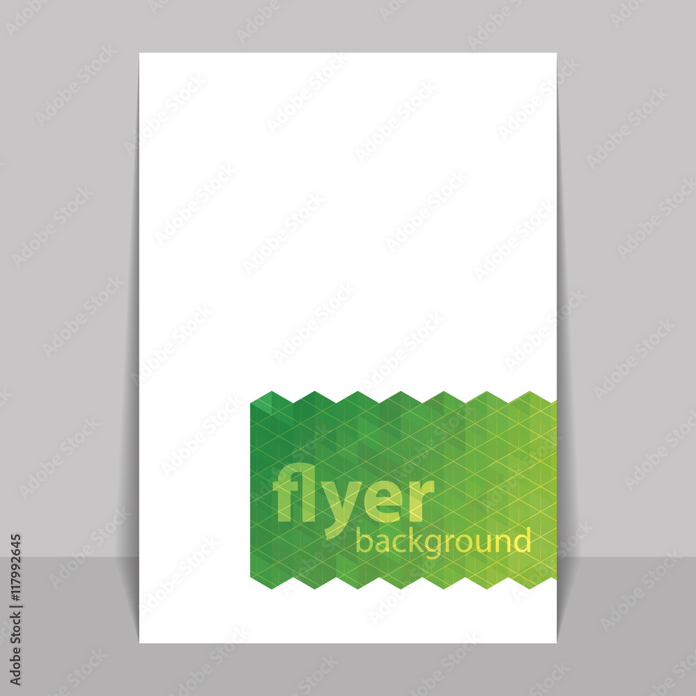 Flyer or Cover Design with Triangle Mosaic Pattern - Green and Yellow ...
