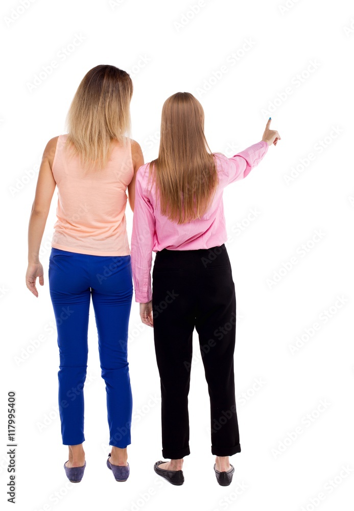 People Looking Up Back View