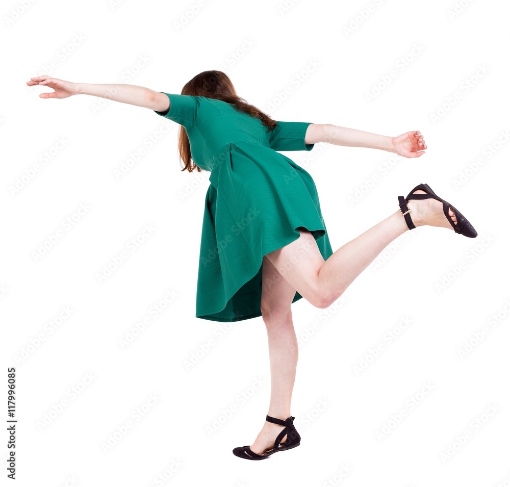Woman Falling In Dress