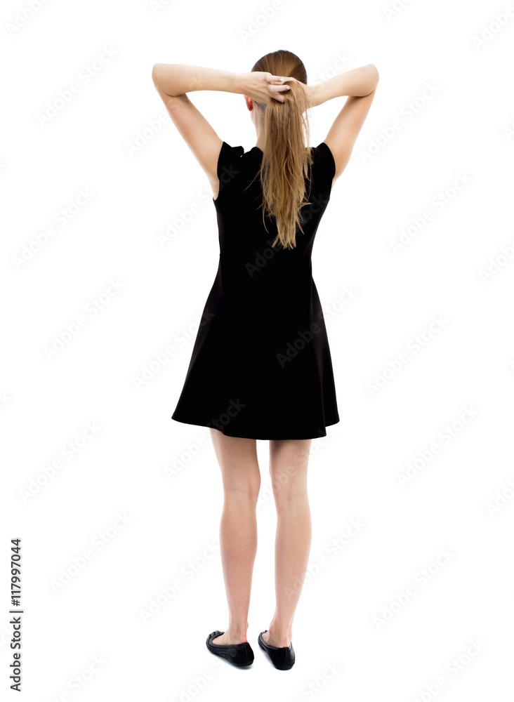 Woman Standing Back Looking Up
