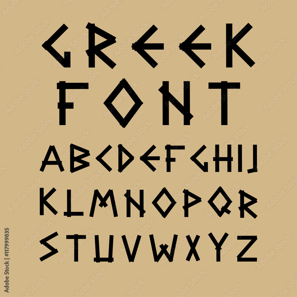 English vector alphabet in ancient style. Stock Vector | Adobe Stock