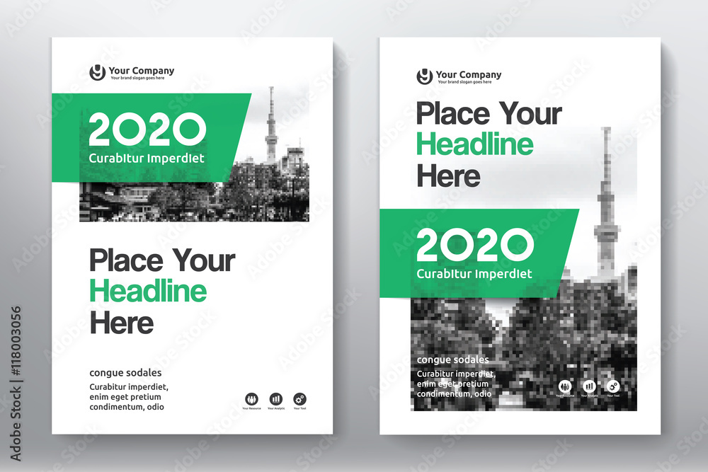 Green Color Scheme with City Background Business Book Cover Design ...