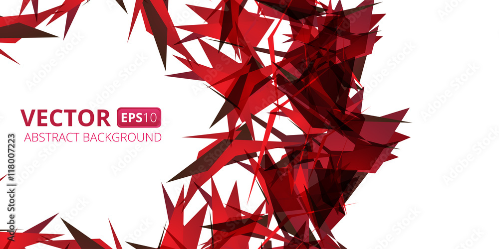 Abstract red triangle vector background on white. Stock Vector | Adobe ...