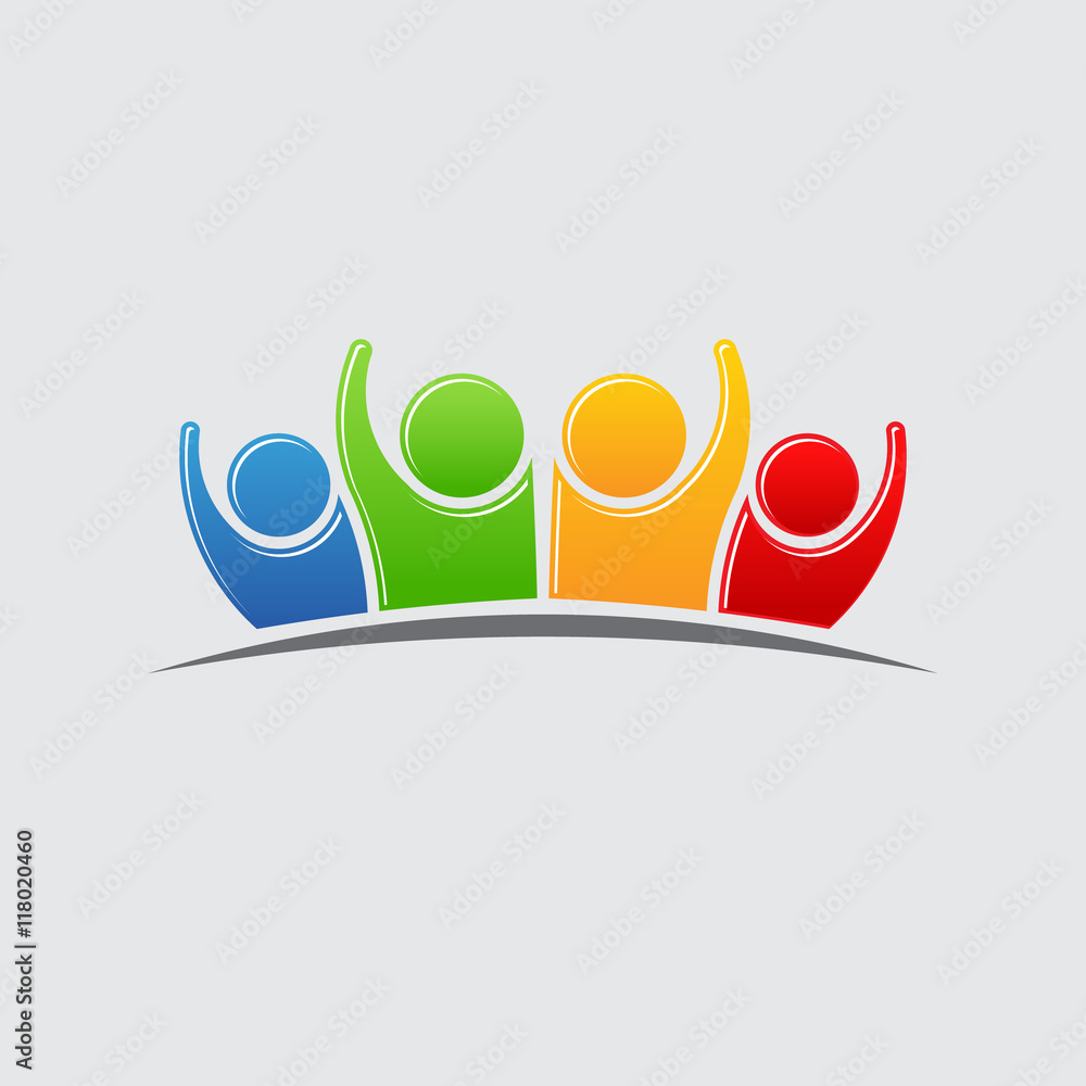 Unusual People Group Logo. Vector illustration Stock Vector | Adobe Stock