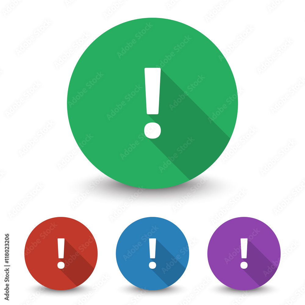 White Exclamation Mark icon in different colors set Stock Vector ...