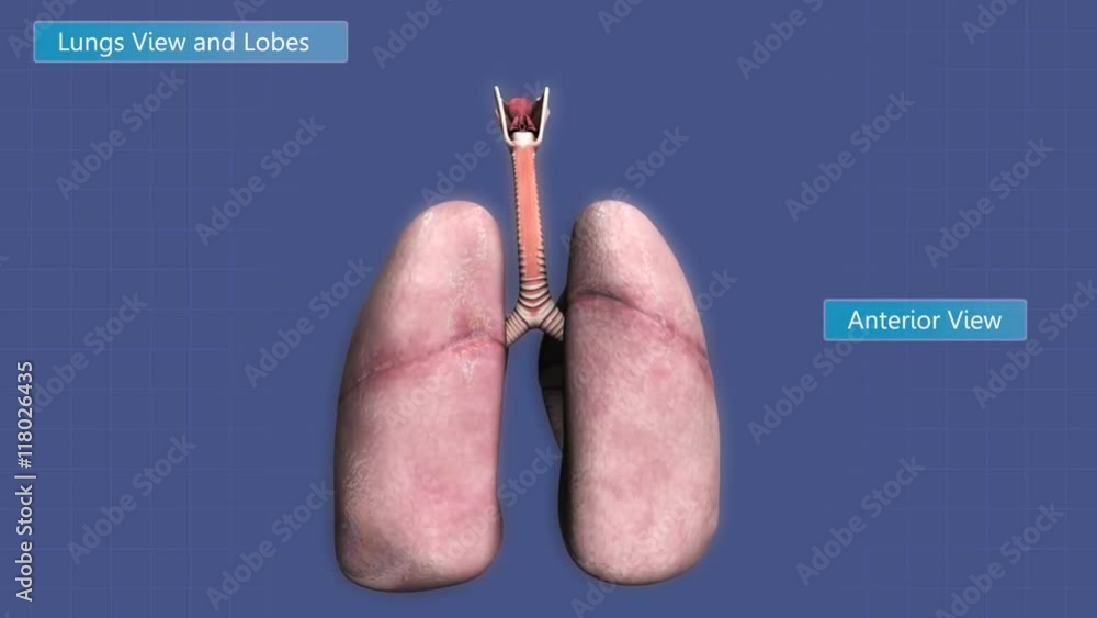 Animation depicting lobes of the human lungs. Stock Video | Adobe Stock