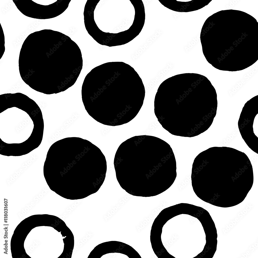 Black and white seamless texture with circles Stock Illustration ...
