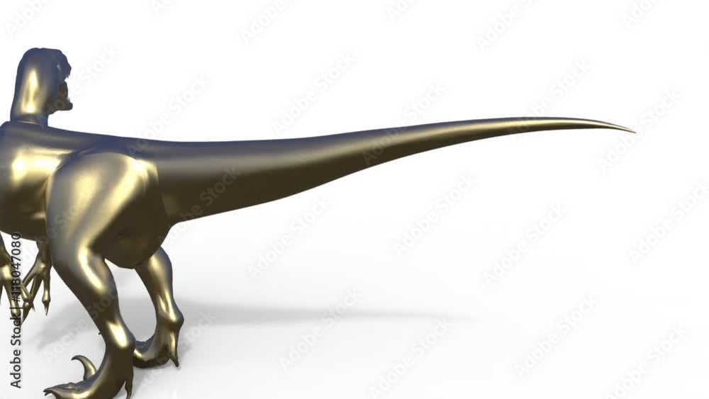 Velociraptor front view 3d rendering Stock Video | Adobe Stock