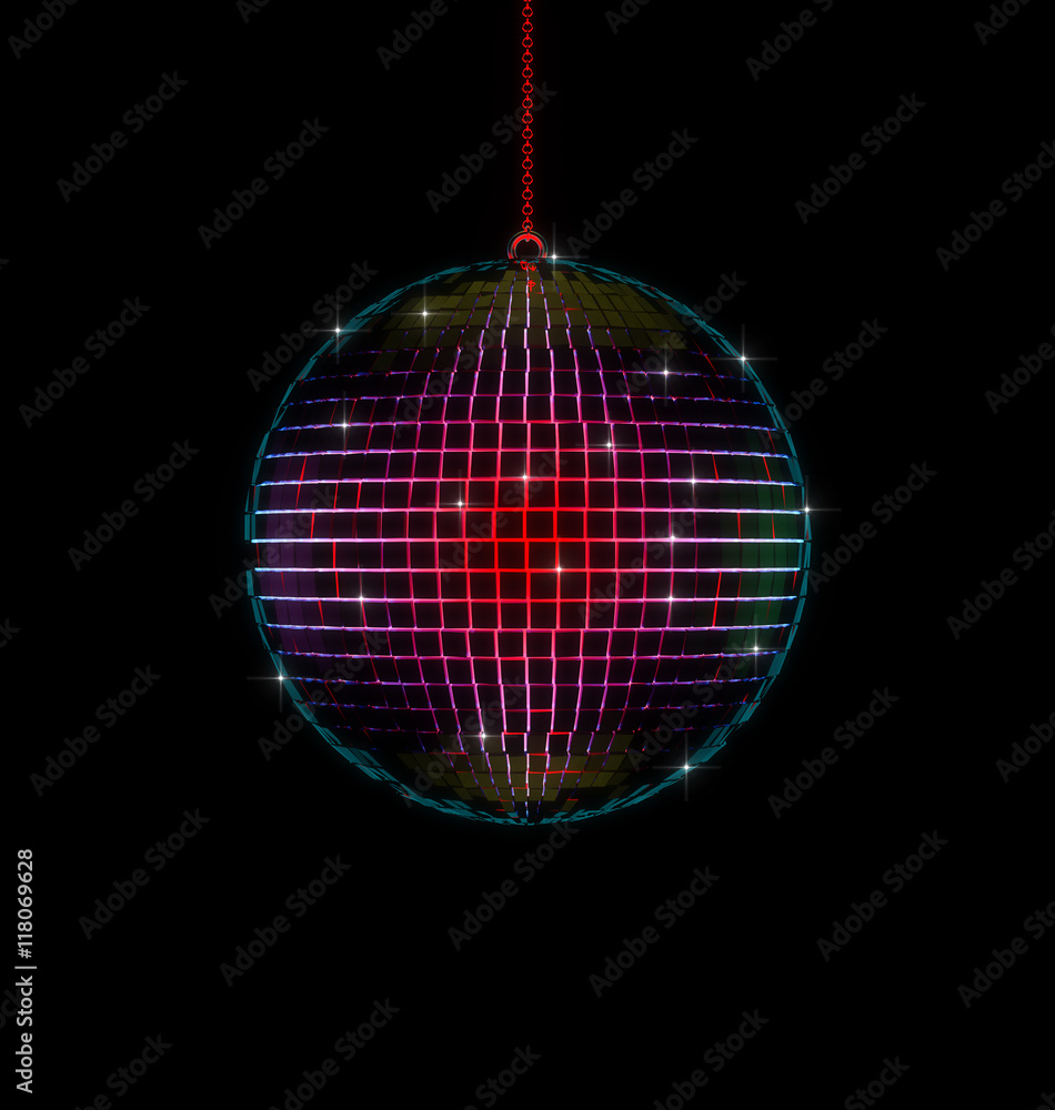 Crazy colorful discoball Stock Illustration | Adobe Stock